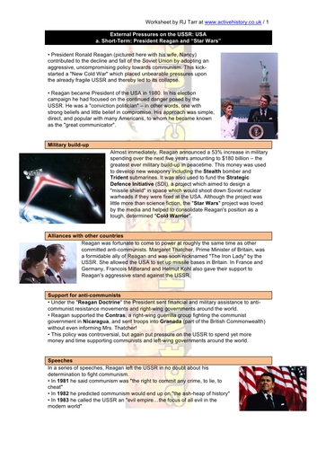 AQA Cold War Year 13 Ending of the Cold War (8 lessons, resources and ...