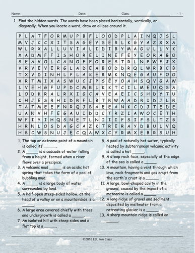 Geology-Planet Earth Word Search Worksheet | Teaching Resources