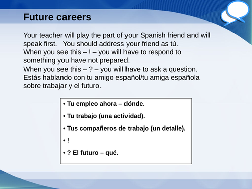 Spanish GCSE Foundation careers role play | Teaching Resources