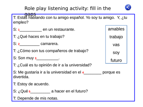 Spanish GCSE Foundation careers role play | Teaching Resources