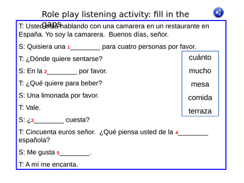 Spanish Foundation restaurant role play | Teaching Resources