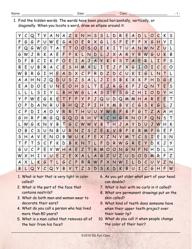 People Descriptions Word Search Worksheet | Teaching Resources