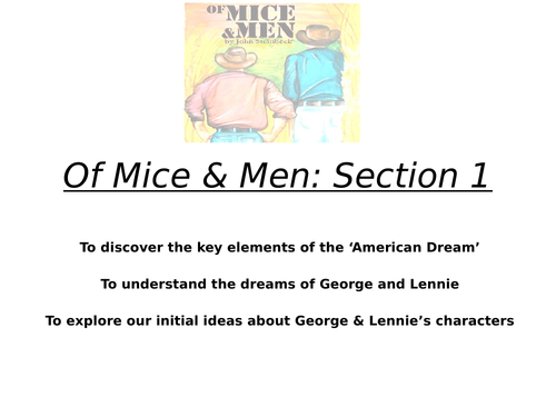 Of Mice and Men FULL UNIT OF WORK | Teaching Resources