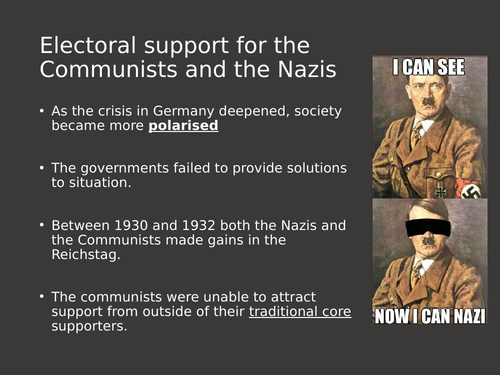 AQA History Democracy & Nazism: Depression and the appeal of the Nazis ...