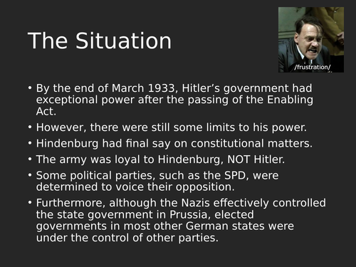 AQA A-Level - Democracy & Nazism: Nazis consolidate power | Teaching ...