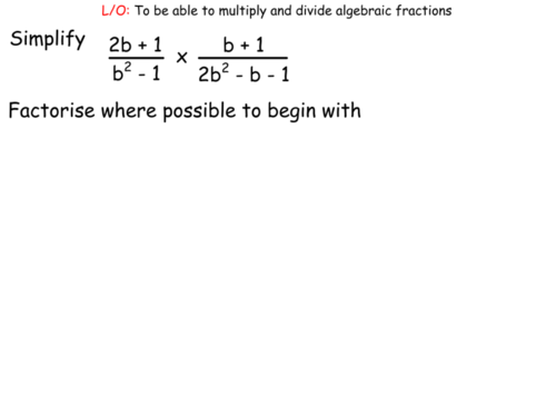 Algebraic Fractions | Teaching Resources