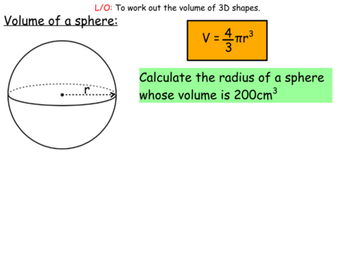 Volume of prisms, cones, spheres, pyramids etc | Teaching Resources