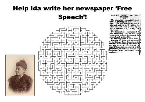 Help Ida B Wells write her newspaper maze puzzle | Teaching Resources