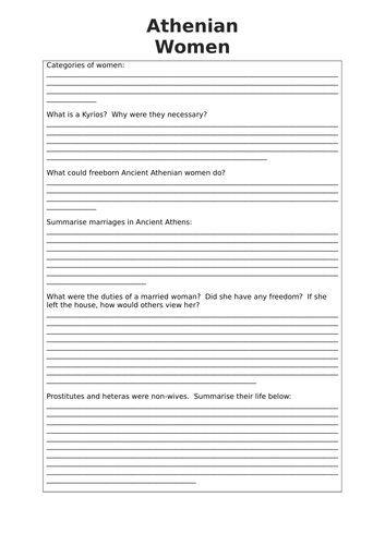 Ancient Greek Women | Teaching Resources