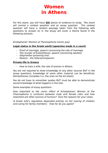 Ancient Greek Women | Teaching Resources