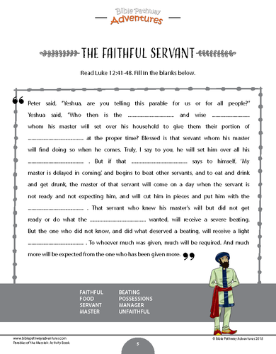 Bible Parable: The Faithful Servant | Teaching Resources