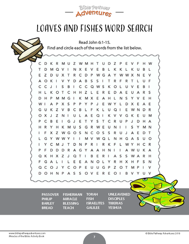 Bible Miracles: Loaves and Fishes workbook | Teaching Resources
