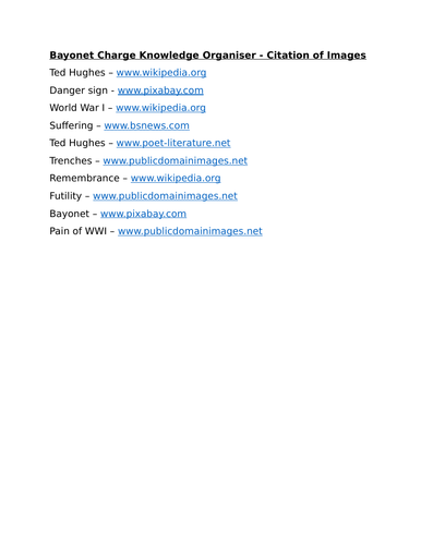 Bayonet Charge Knowledge Organiser/ Revision Mat! | Teaching Resources