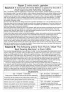 AQA English Lang Paper 2: 5 Mini Mocks by laurajholder | Teaching Resources