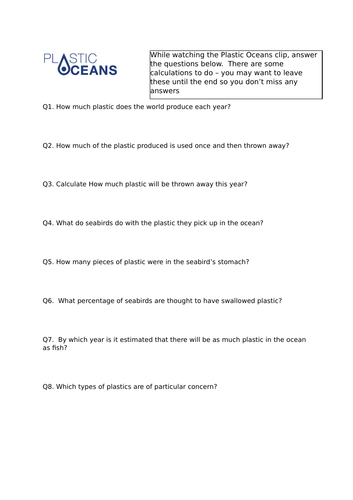 British science week KS3 2 lessons Plastics The problem with plastics ...