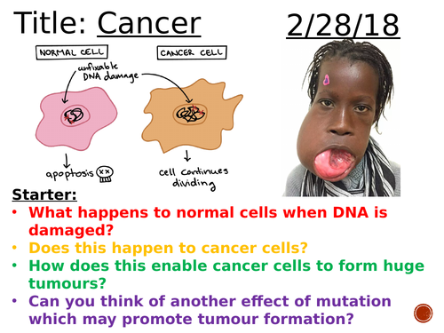 Cancer - complete lesson (GCSE 1-9) | Teaching Resources