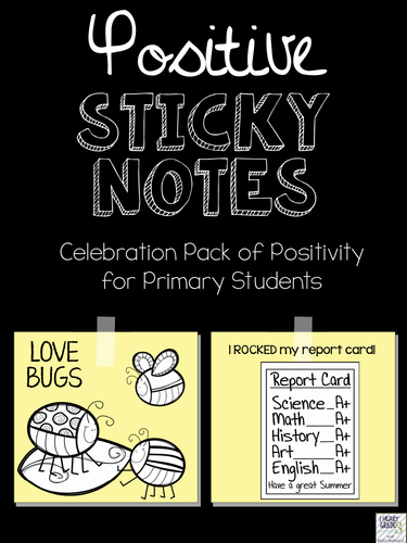 Positive Sticky Notes Celebrations Edition | Teaching Resources