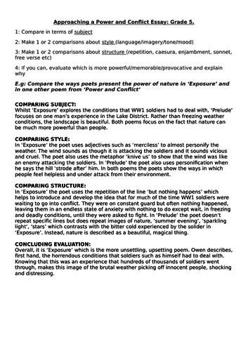 AQA Power & Conflict: Grade 5 & 9 examples | Teaching Resources