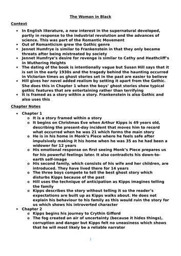 REVISION: "The Woman in Black" | Teaching Resources
