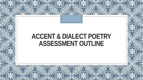 Accent and Dialect Poetry | Teaching Resources
