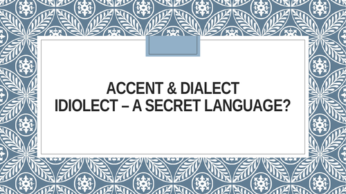 Accent and Dialect Poetry | Teaching Resources