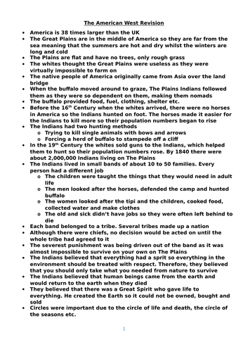 REVISION: "The American West" | Teaching Resources