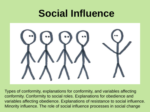 Social Influence PowerPoint (to accompany booklet) | Teaching Resources