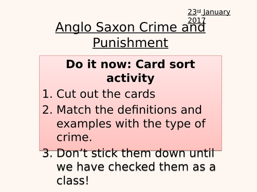 GCSE Crime and Punishment - Anglo Saxons Lesson 2 | Teaching Resources GCSE Crime and Punishment - Anglo Saxons Lesson 2 | Teaching Resources