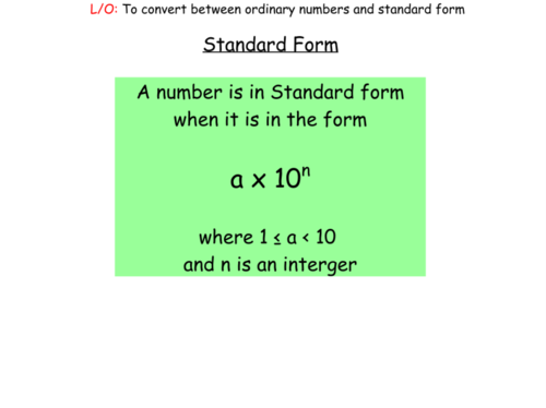 Standard Form | Teaching Resources