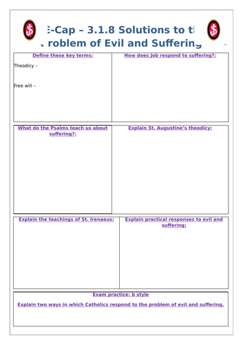 Edexcel 9-1 Arguments for the Existence of God Revision Worksheets ...