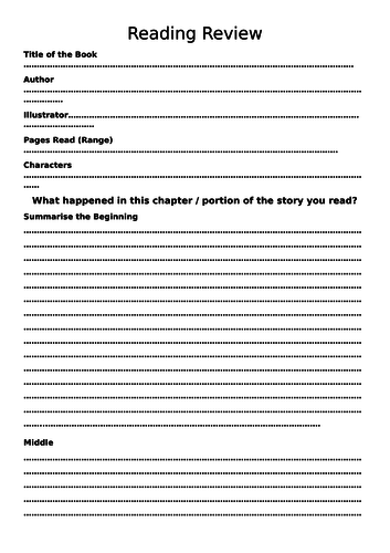 Reading Review Worksheets | Teaching Resources