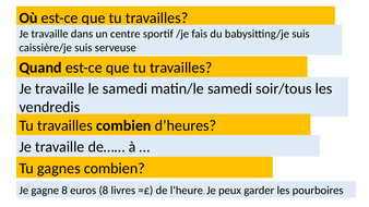 J'ai un petit boulot | Teaching Resources