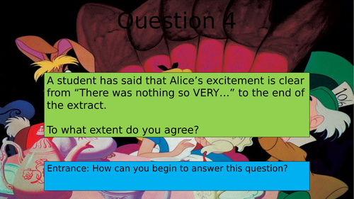 Language Paper 1 Section A Questions 1 - 4 on Alice in Wonderland ...