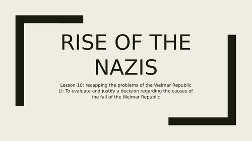 Rise of the Nazis Full N4/5 Unit of Work | Teaching Resources