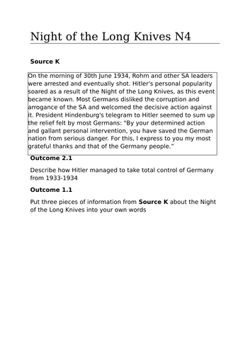 Rise of the Nazis: Night of the Long Knives Lesson 13 | Teaching Resources