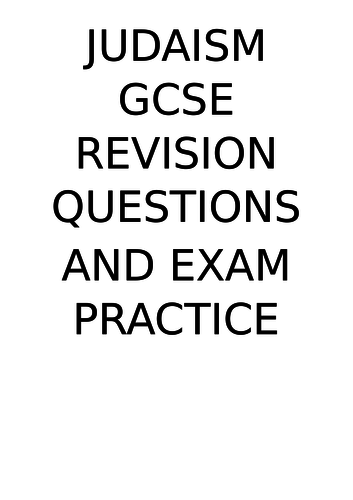 Judaism GCSE revision questions and exam guidance EDUQAS | Teaching Resources