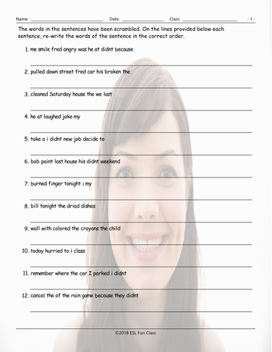 Past Simple Regular Verbs Scrambled Sentences Worksheet | Teaching ...