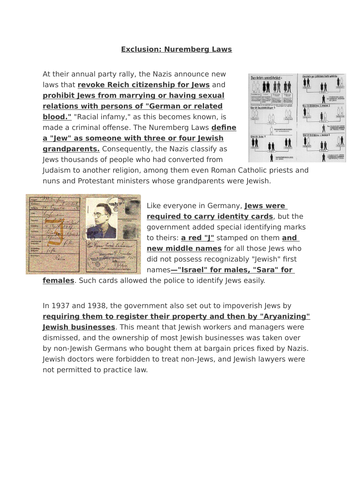 Rise of the Nazis: Persecution of the Jews Lesson 16 | Teaching Resources