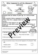 Year 1 Comprehensions - Dinosaurs - 3 Levels | Teaching Resources