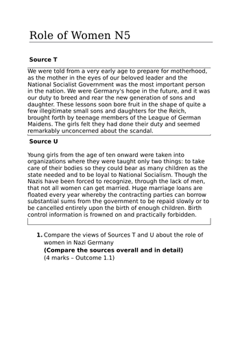 Rise of the Nazis: Role of Women Lesson 22 | Teaching Resources