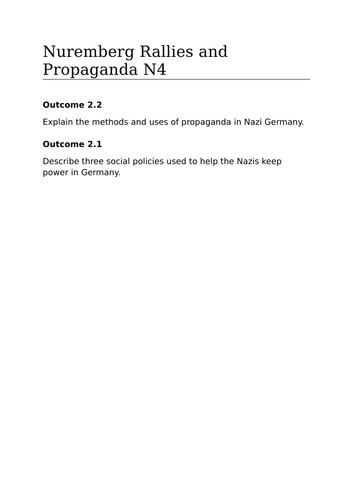 Rise of the Nazis: Rallies and Propaganda Lesson 23 | Teaching Resources