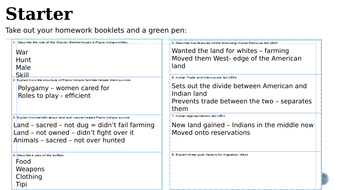 American West Edexcel Revision Lessons | Teaching Resources