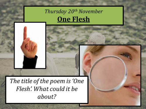 Elizabeth Jennings - 'One Flesh' poem | Teaching Resources