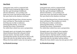 Elizabeth Jennings - 'One Flesh' poem by jbamforth | Teaching Resources