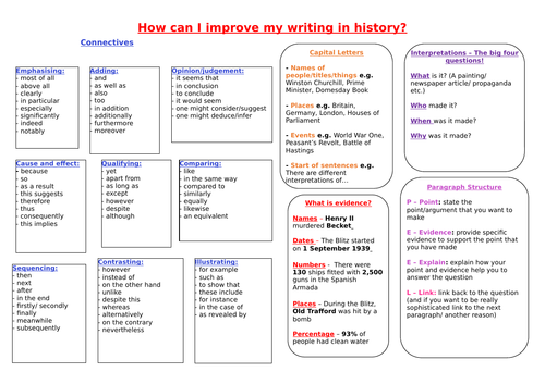 Literacy mat for History | Teaching Resources