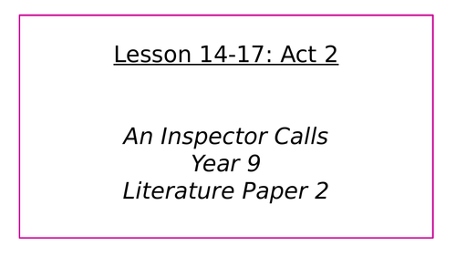 An Inspector Calls GCSE Bundle | Teaching Resources