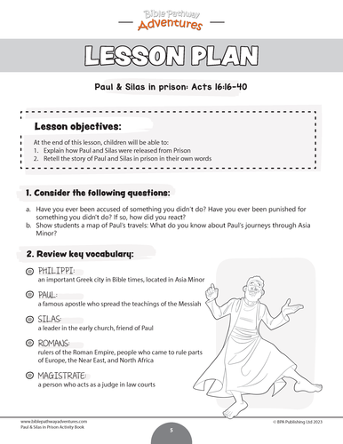 Bible Miracles: Paul & Silas in Prison Activity Book | Teaching Resources