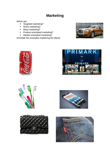 Aspects of Marketing Lesson and Activities: GCSE Business, VCert in ...
