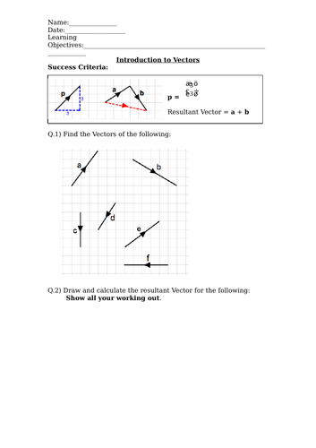 Vectors | Teaching Resources