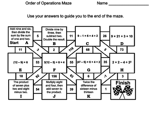 Order of Operations: Math Maze | Teaching Resources Order of Operations: Math Maze | Teaching Resources